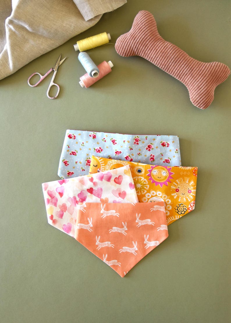 Dog Bandana Sewing Pattern, Elastic Pet Bandana, Dog Gift DIY ...