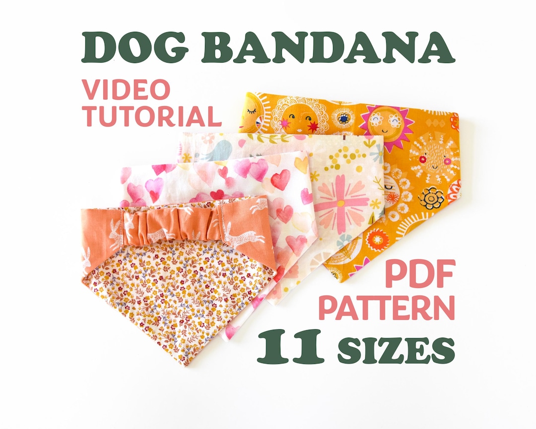 Scrunchie Dog Bandana Sewing Pattern: Reversible DIY Pet Accessory (PDF ...