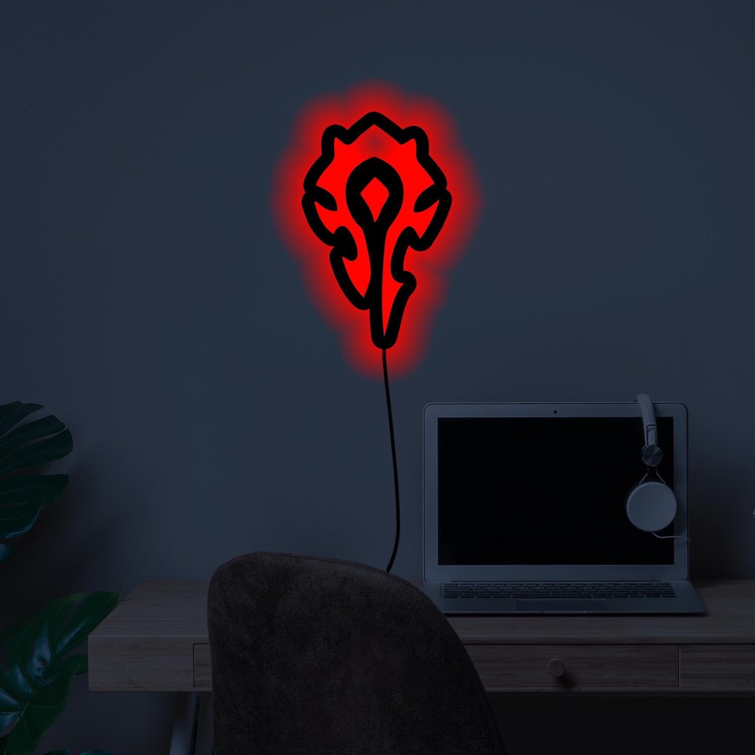 Warcraft Led Sign Wall Art, World of Warcraft Neon Sign Game Room Decor ...