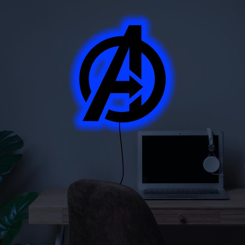 Avengers Led Wall Art, Neon Sign, Avengers Led Sign, Super Hero ...