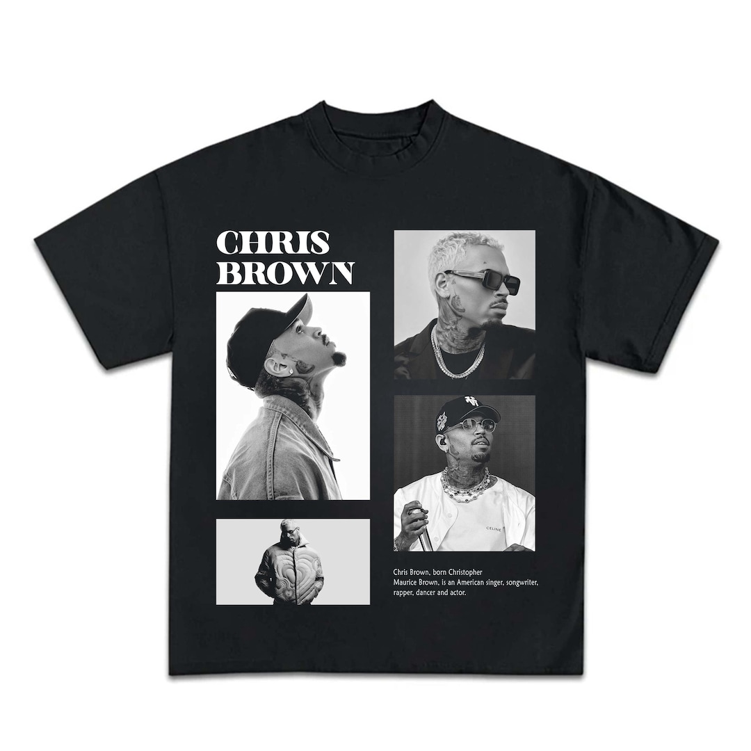 Chris Brown Graphic T-shirt Design PNG Poster PNG Printable Bootleg Tee ...