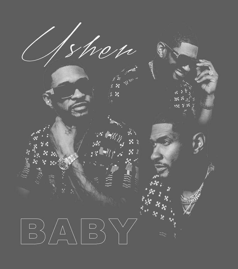 USHER Graphic Dtf T-shirt Design PNG Poster PNG Printable Bootleg Tee ...