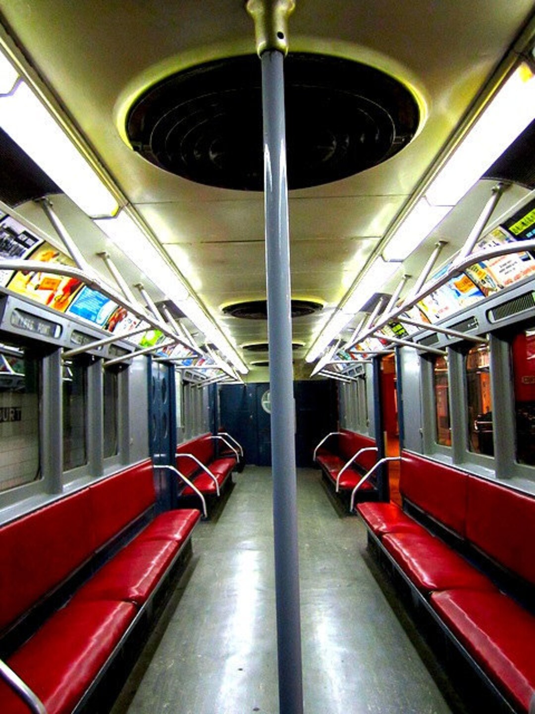 NYC Subway Car Photograph: Ruby Red Interior, New York City Art Print ...