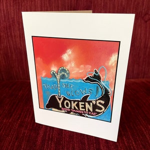 Yoken's Restaurant Greeting Card - Blank Card - New Hampshire - Whale ...