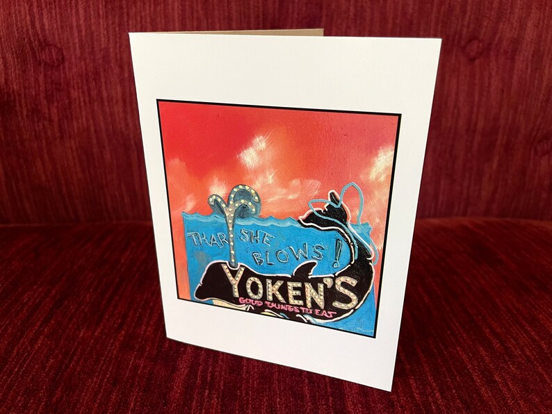 Yoken's Restaurant Greeting Card - Blank Card - New Hampshire - Whale ...