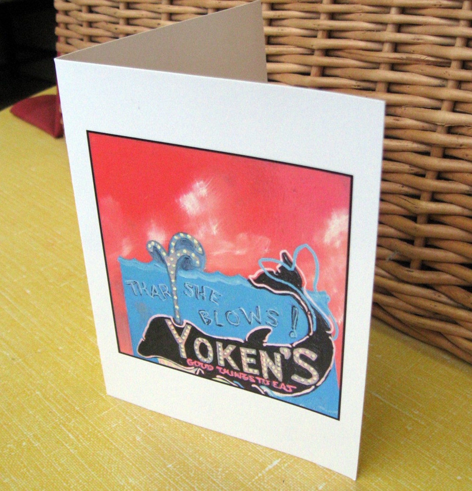 Yoken's Restaurant Greeting Card - Blank Card - New Hampshire - Whale ...