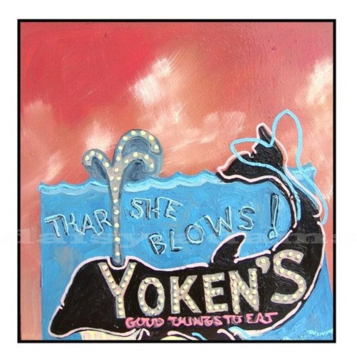 Yoken's Restaurant Greeting Card - Blank Card - New Hampshire - Whale ...