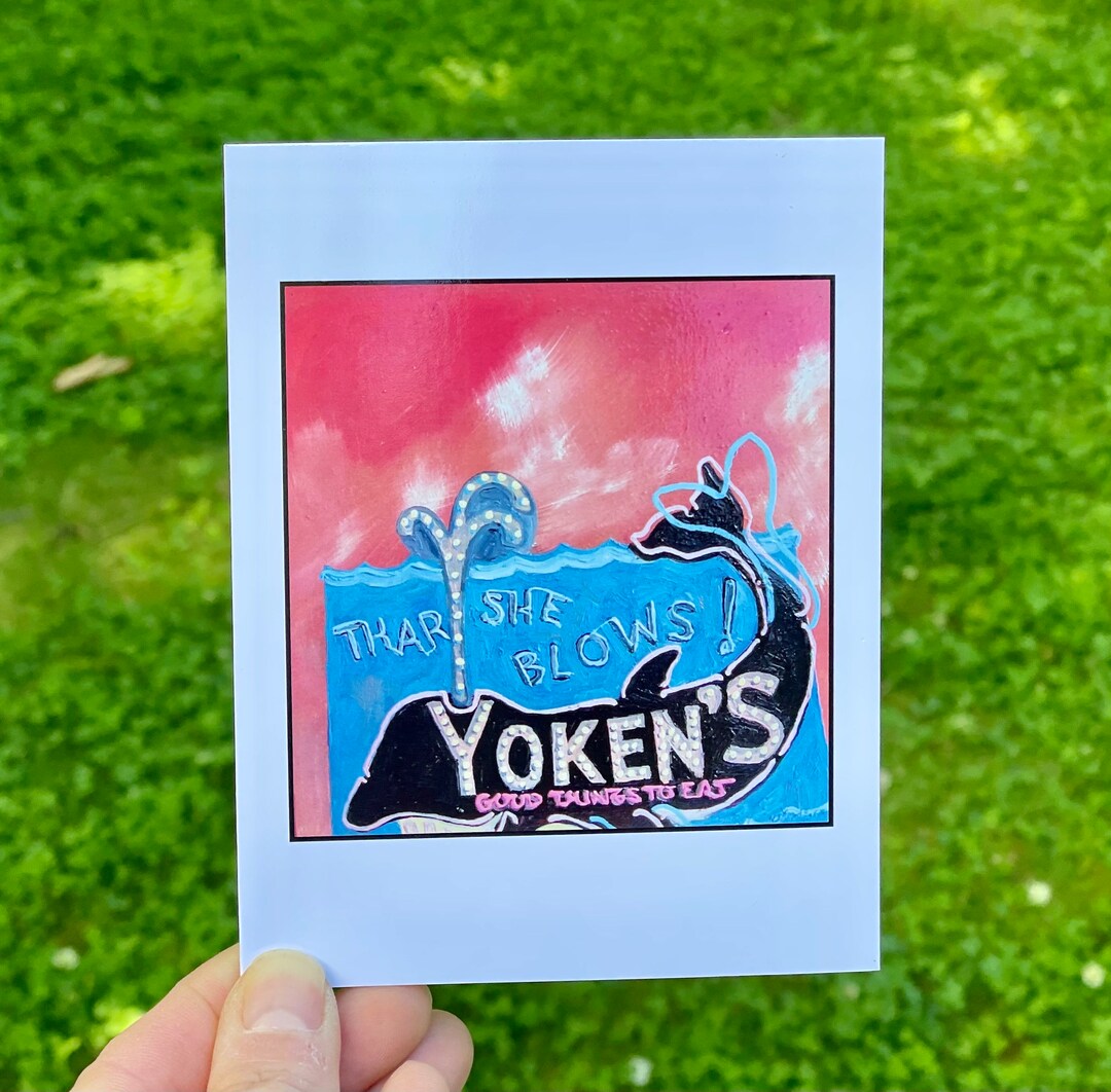 Yoken's Restaurant Greeting Card - Blank Card - New Hampshire - Whale ...