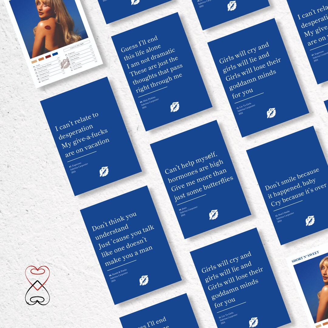 Short N' Sweet / Set 2 / Sabrina Carpenter / Album Cover 6 Lyric ...