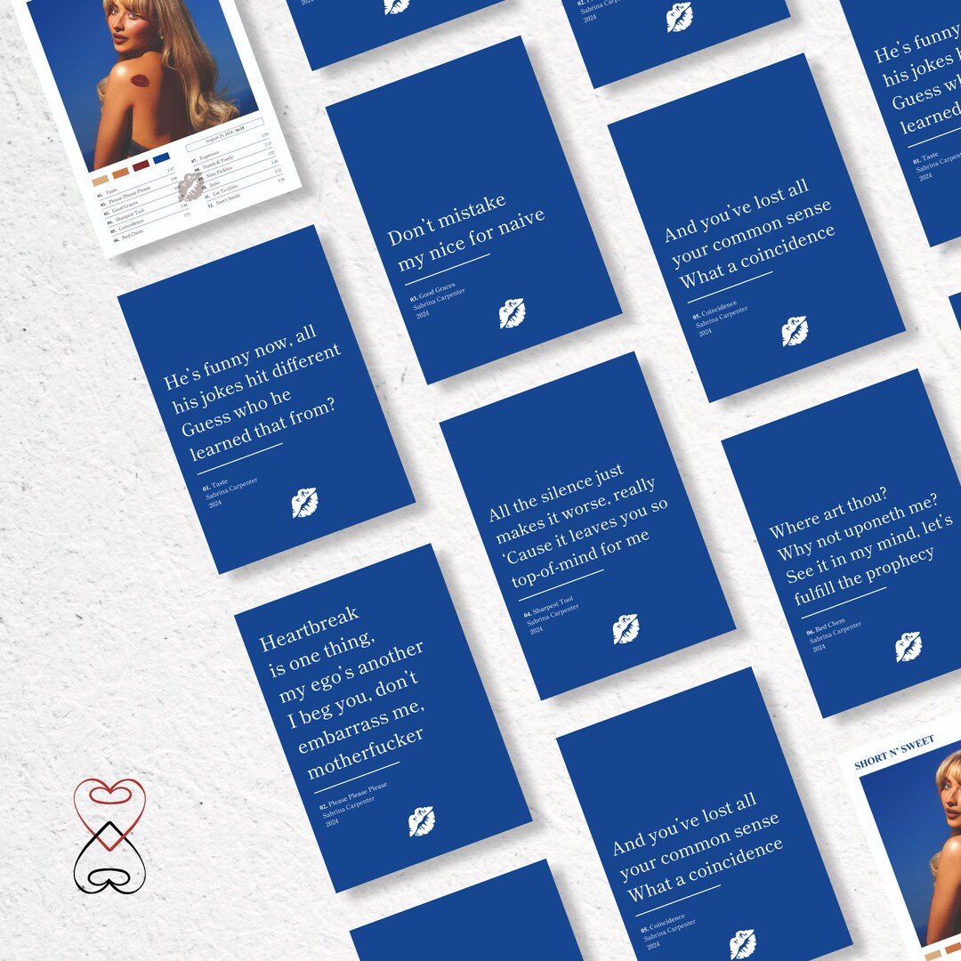 Short N' Sweet / Set 1 / Sabrina Carpenter / Album Cover 6 Lyric ...