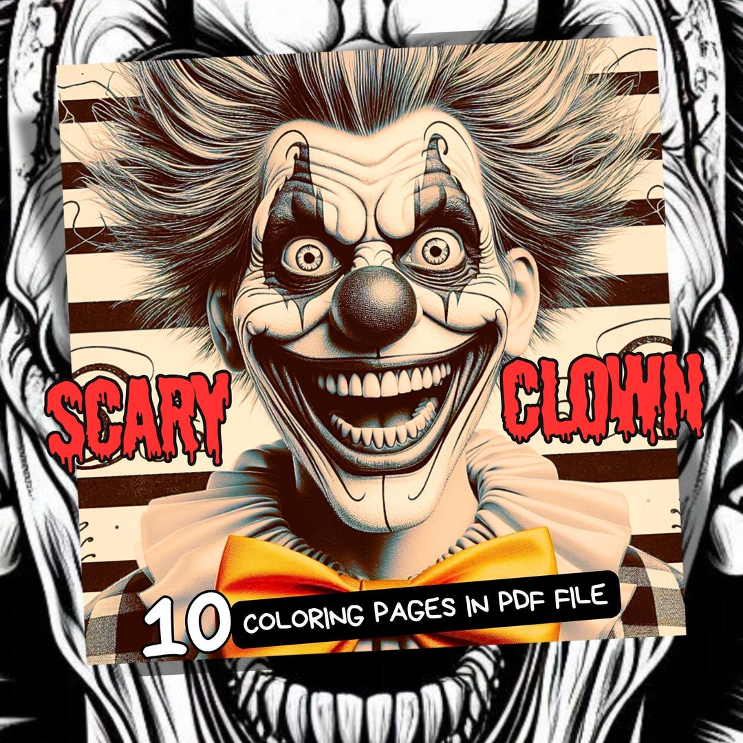 Scary Clown Art, Creepy Clown Decor, Horror Clown Poster, Killer Clown ...