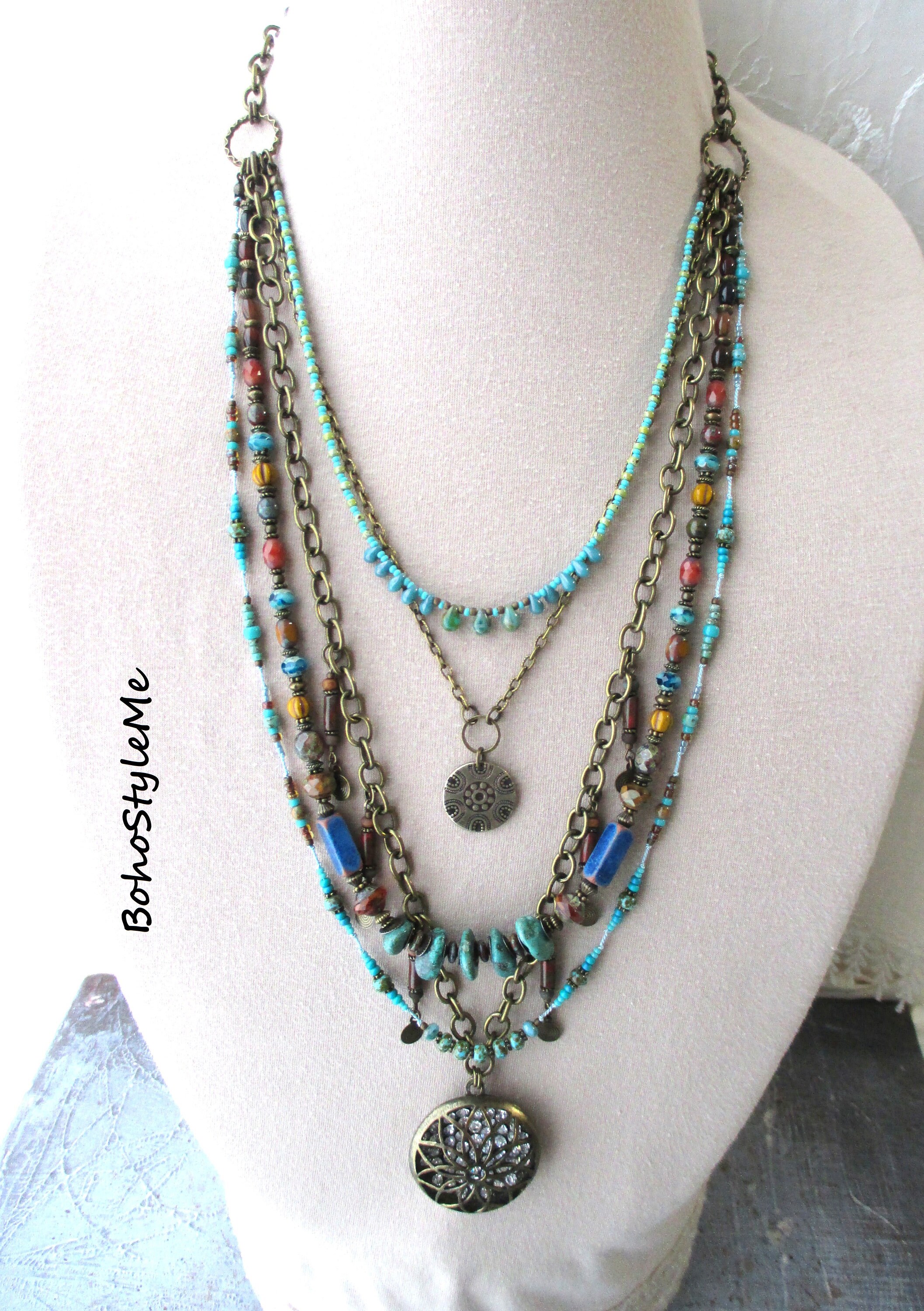 Bohemian Rhapsody Boho Style Me Colorful Beaded Bohemian Necklace