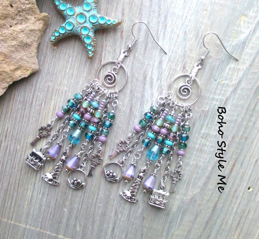 Treasure Island, Boho Style Me, Handmade Blue Lavender Beaded ...