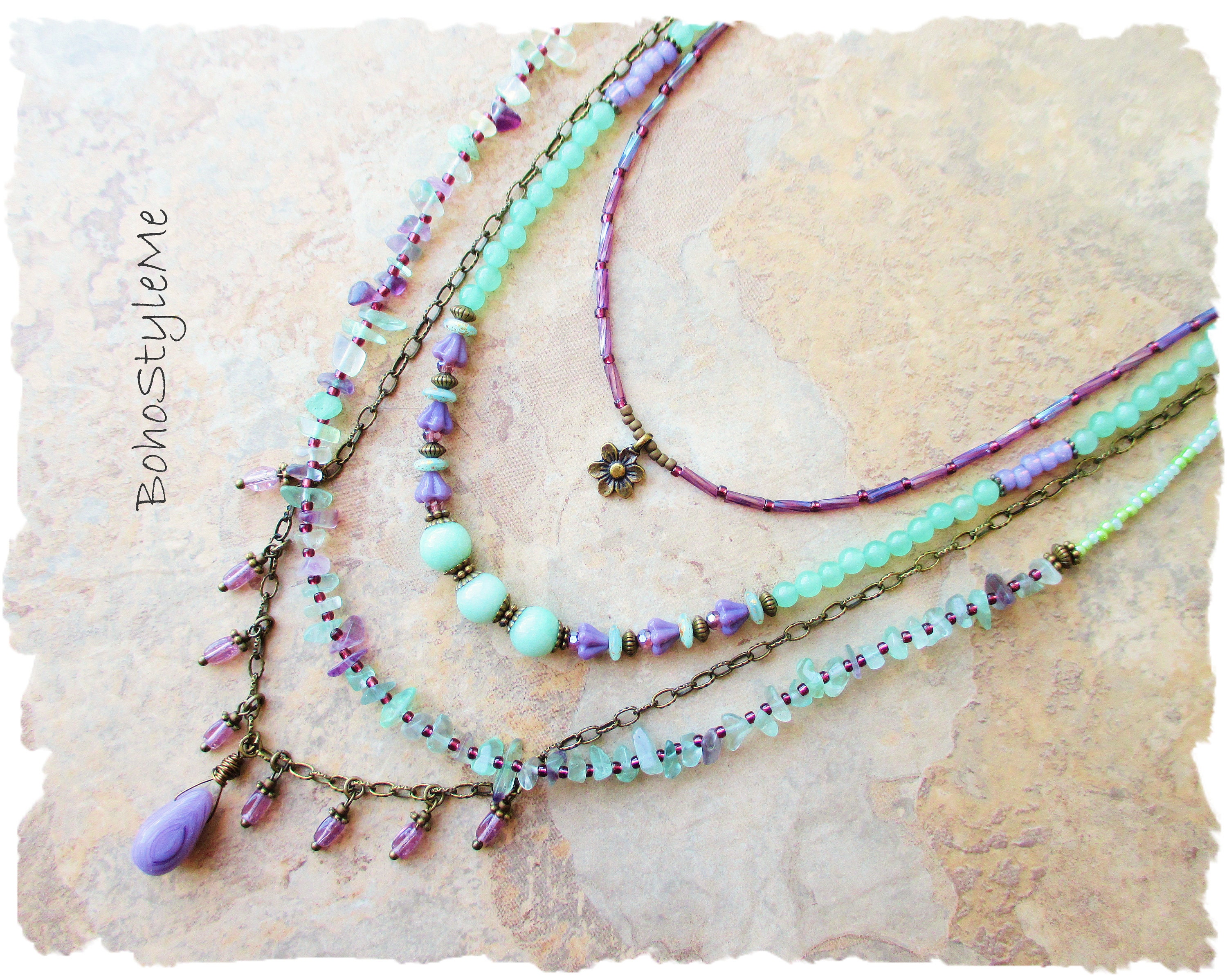 Gemstone Bohemian Necklace Bohostyleme Modern Hippie Jewelry