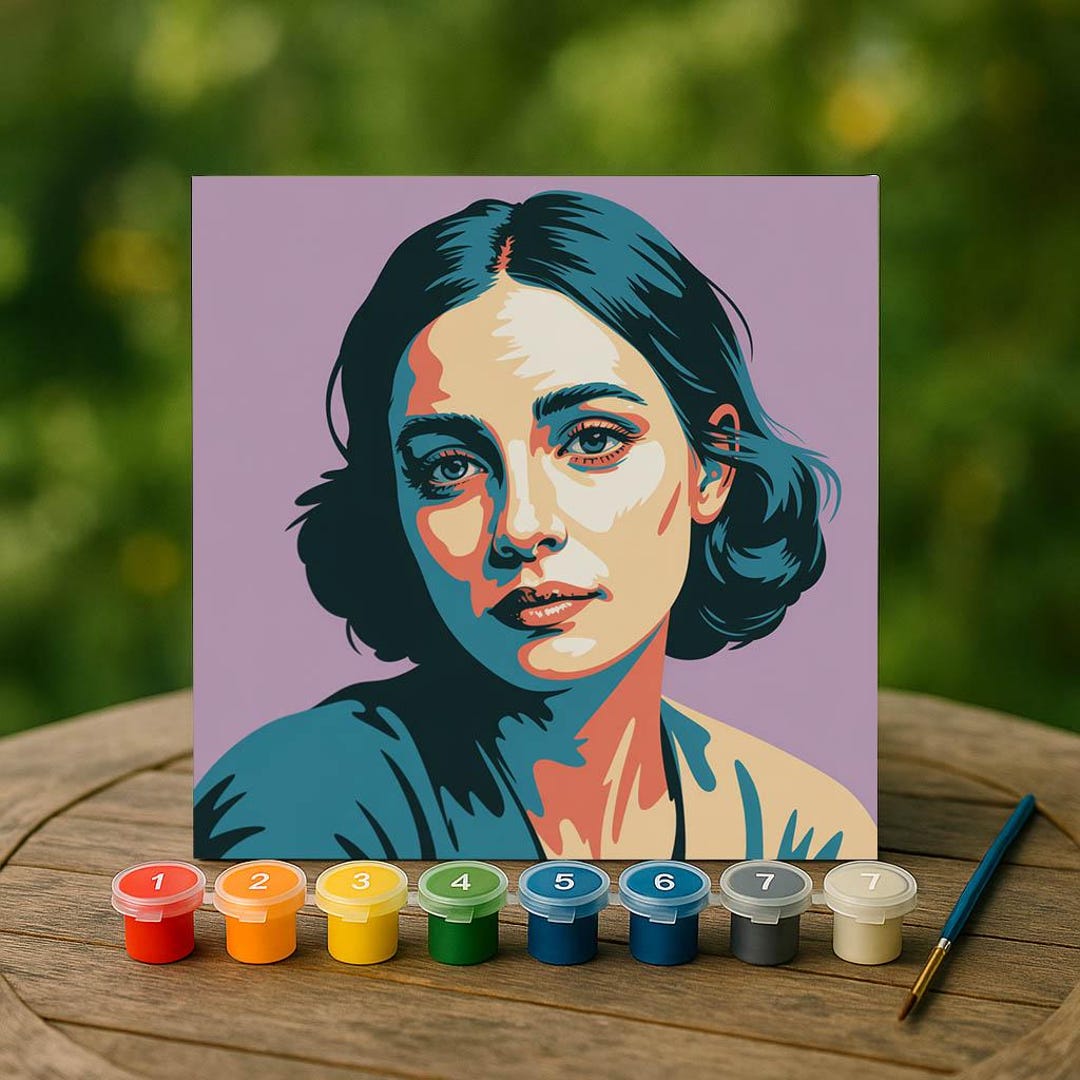 Custom Portrait Paint by Numbers Kit Personalized Face Canvas DIY ...