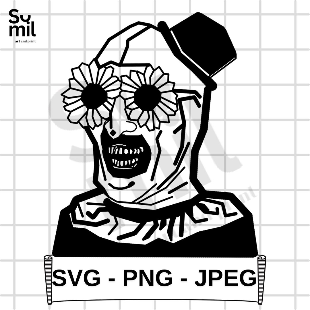 Terrifier Svg - Cubıc Clown Art -different Art the Clown - Terrifing ...
