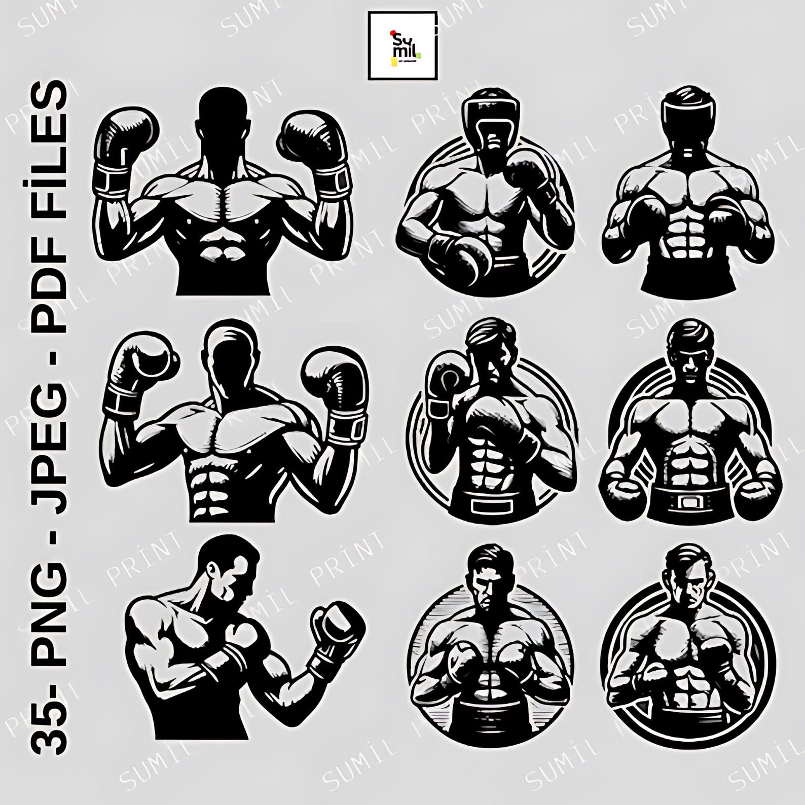 Printable Boxing Drawing Pack Boxing Drawing Set Boxing Day Boxing ...