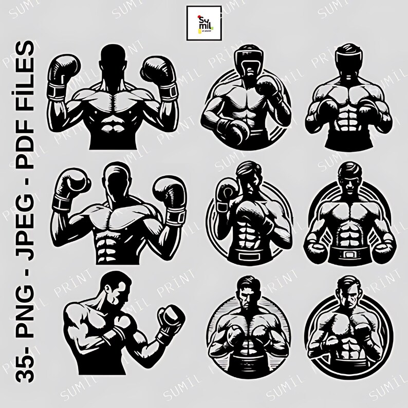 Printable Boxing Drawing Pack Boxing Drawing Set Boxing Day Boxing ...