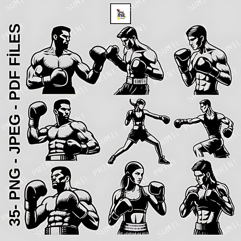 Printable Boxing Drawing Pack Boxing Drawing Set Boxing Day Boxing ...