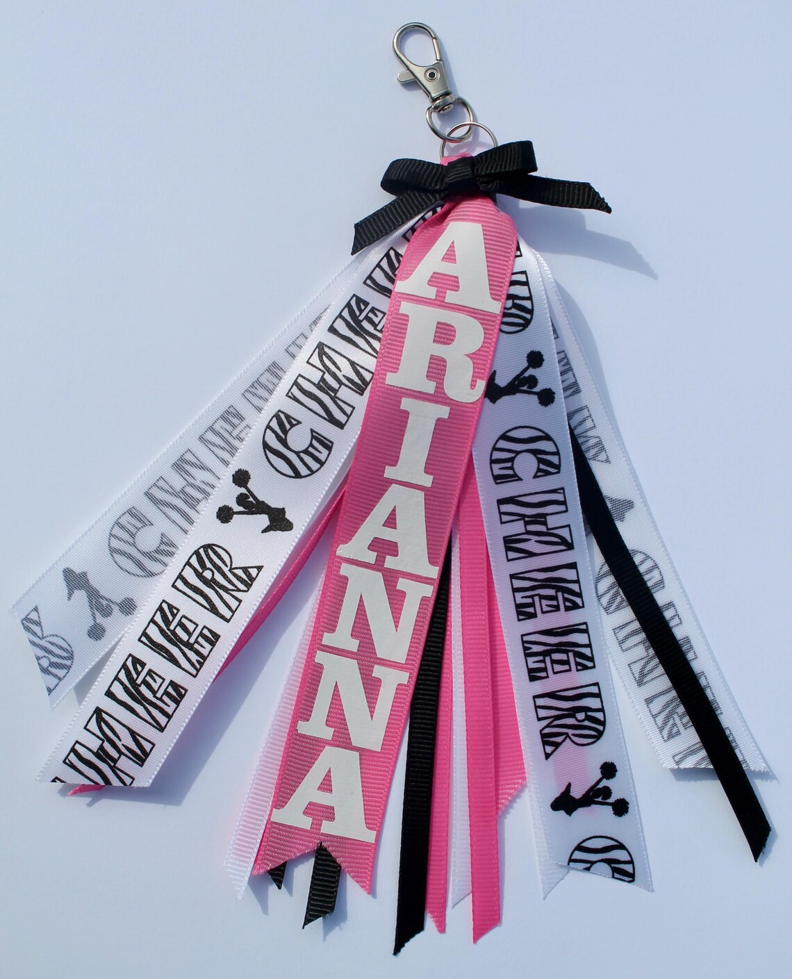 CHEER Backpack Bag Tag Name Keychain Pink Black White - Etsy