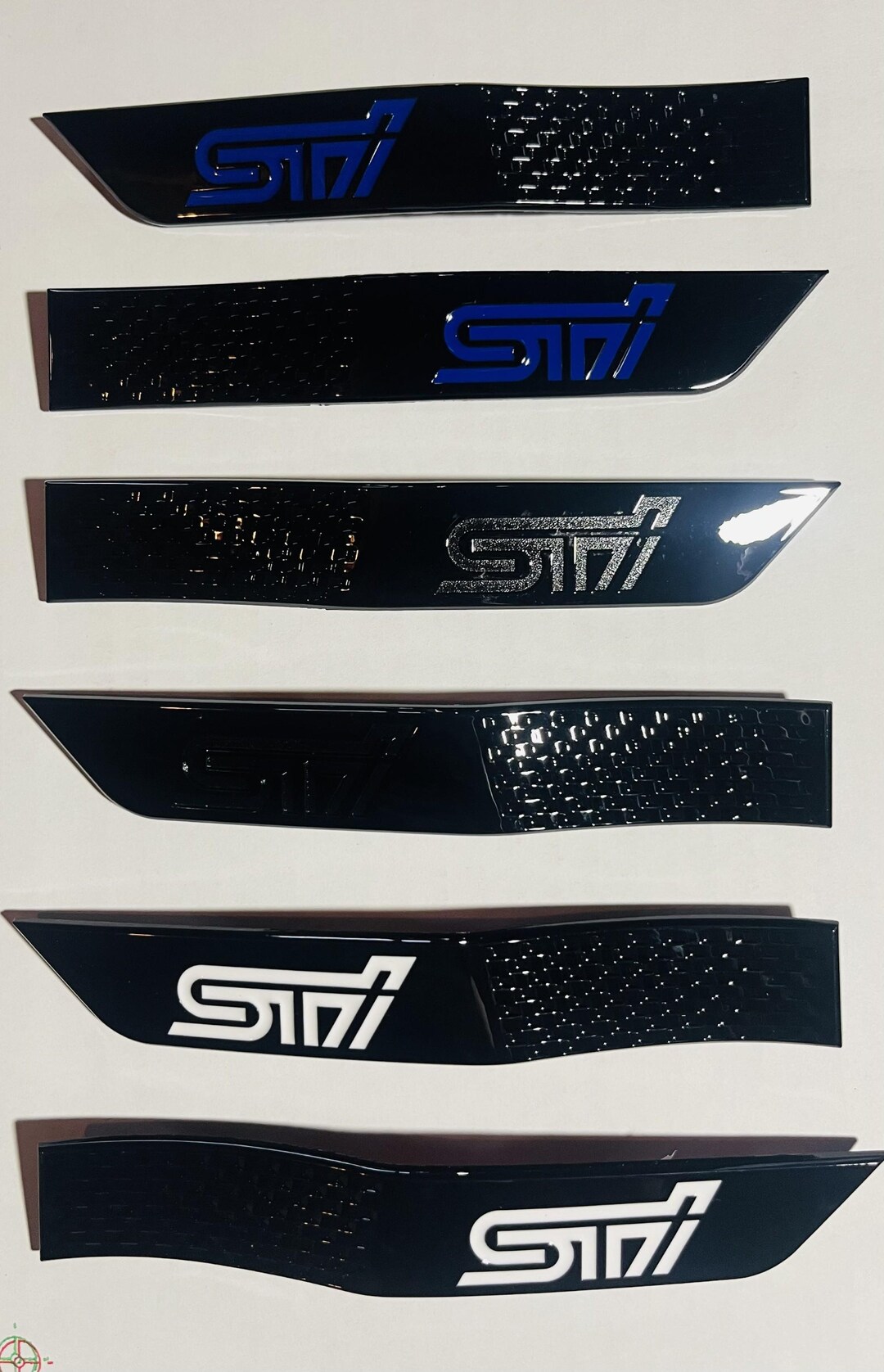 Subaru WRX 2015-2021 ((((STI )))) Fender Badge Emblem Gloss Black/white ...