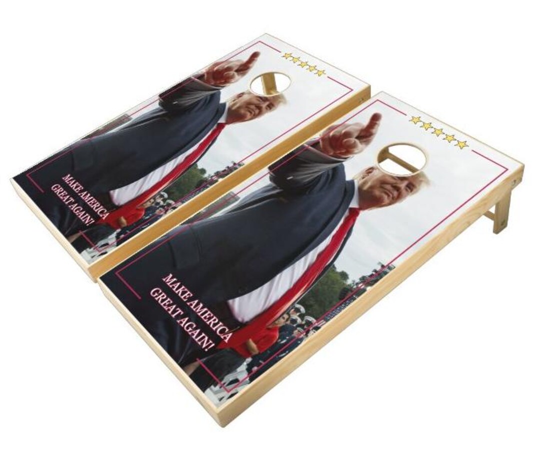 Donald Trump 'badass Finger Point' 2024 Cornhole Board Sticker Design ...