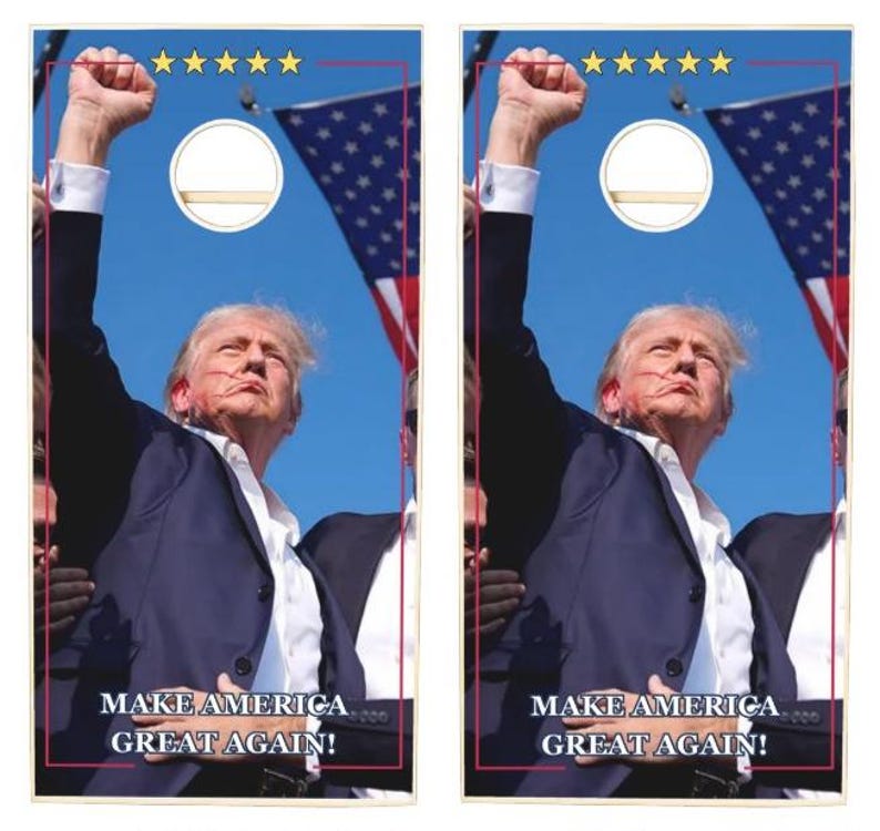 Donald Trump 'fight, Fight, Fight' 2024 Cornhole Board Sticker Design ...