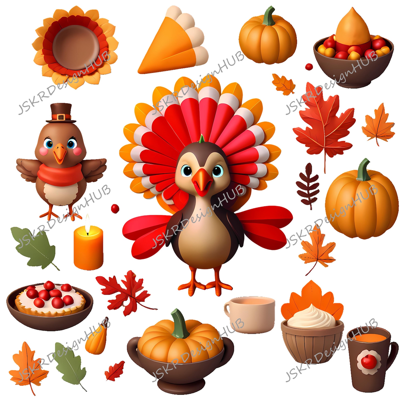 Cute Thanksgiving Turkey PNG, Thanksgiving Clipart, Autumn Turkey Png ...