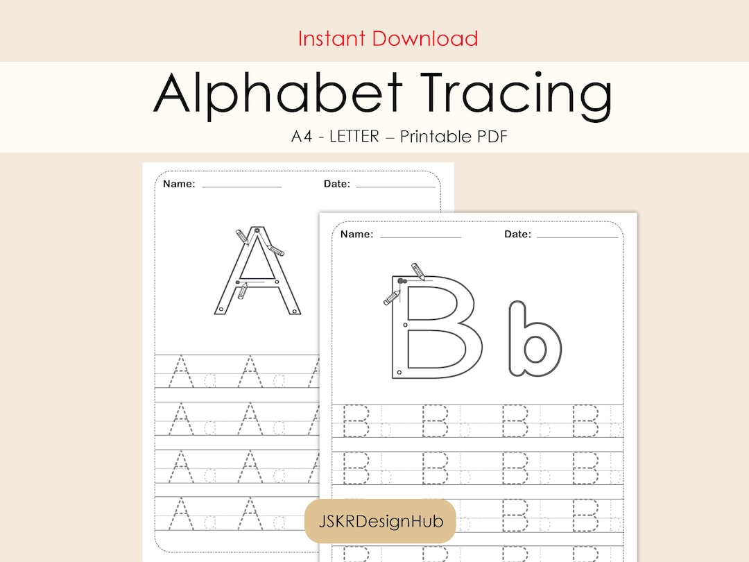 Letters Tracing, Preschool Alphabet Tracing, Alphabet Tracing Letters ...