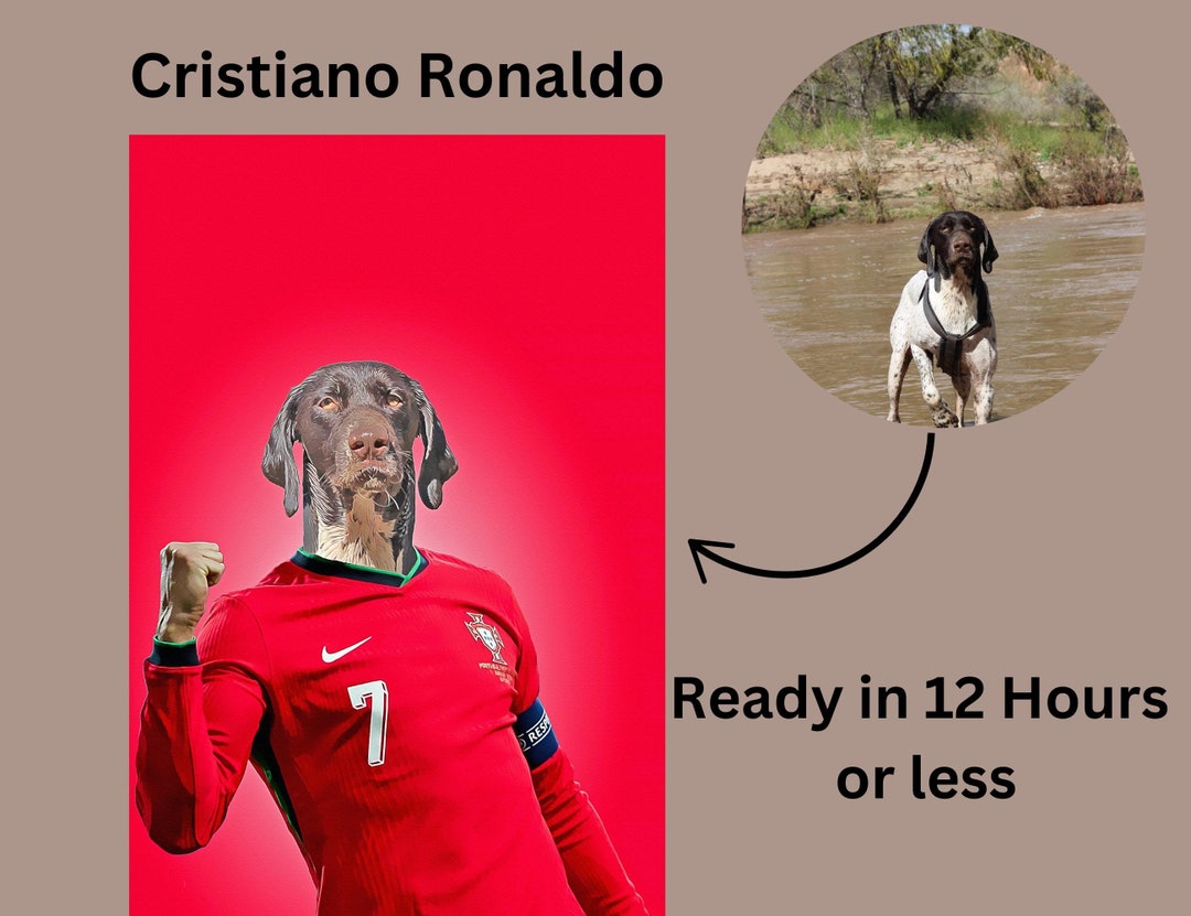 Custom Cristiano Ronaldo Pet Portrait Custom Dog Portrait Custom Cat ...