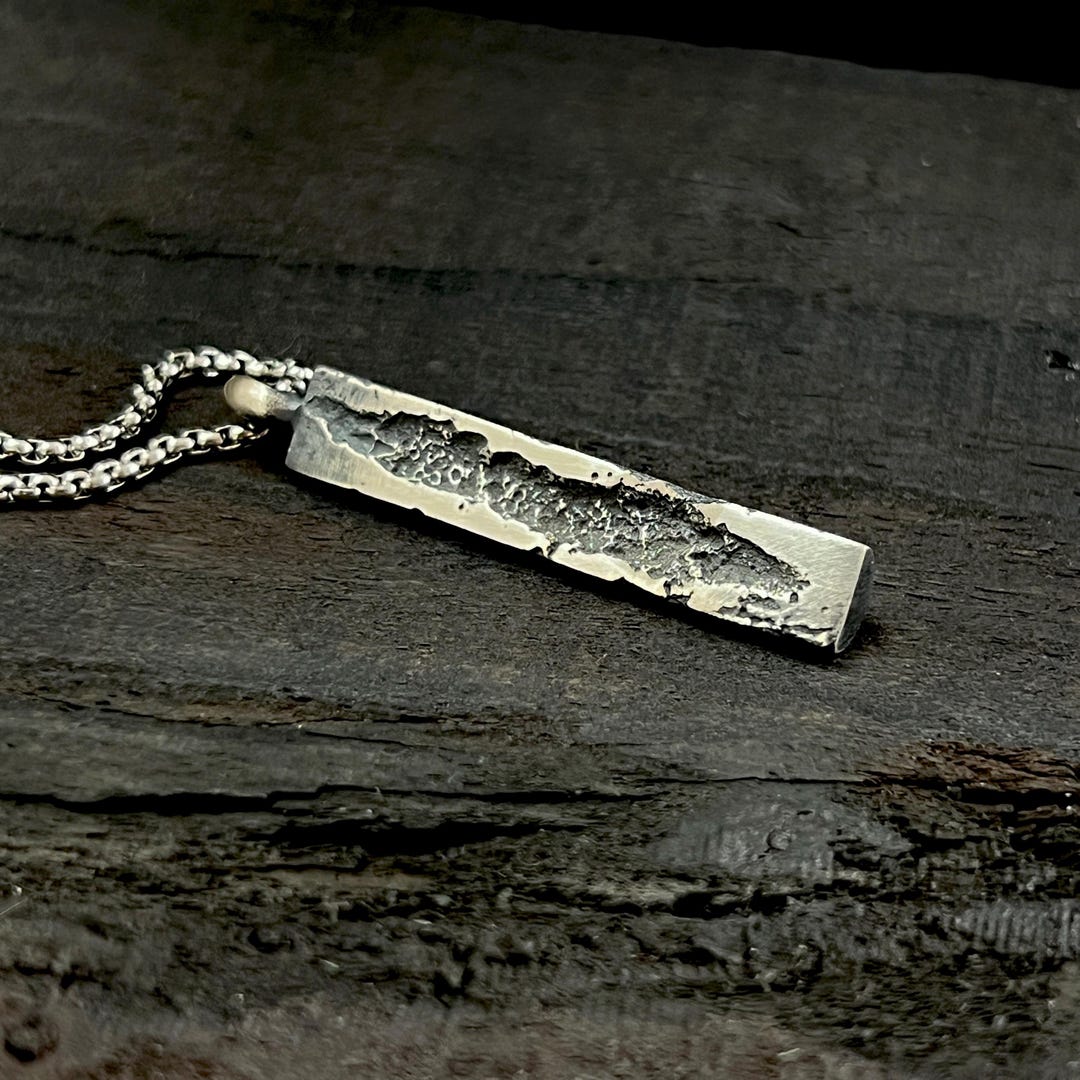 Half Tube, Silver Bar Pendant, Geode Cluster Design. - Etsy