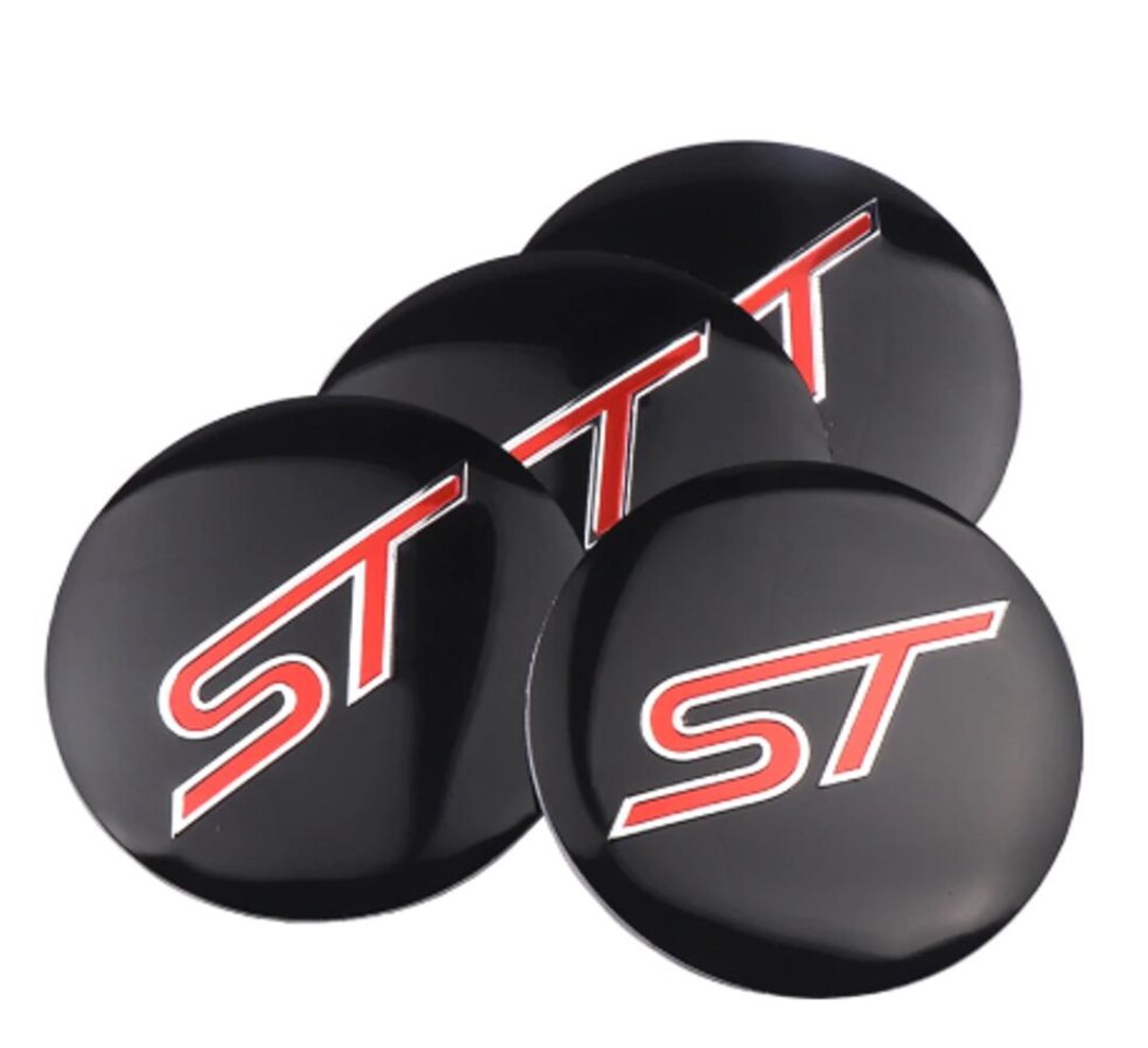 Set of 4 Black/red 56mm (2.20 Inch) Wheel Center Hub Cap Stickers for ...