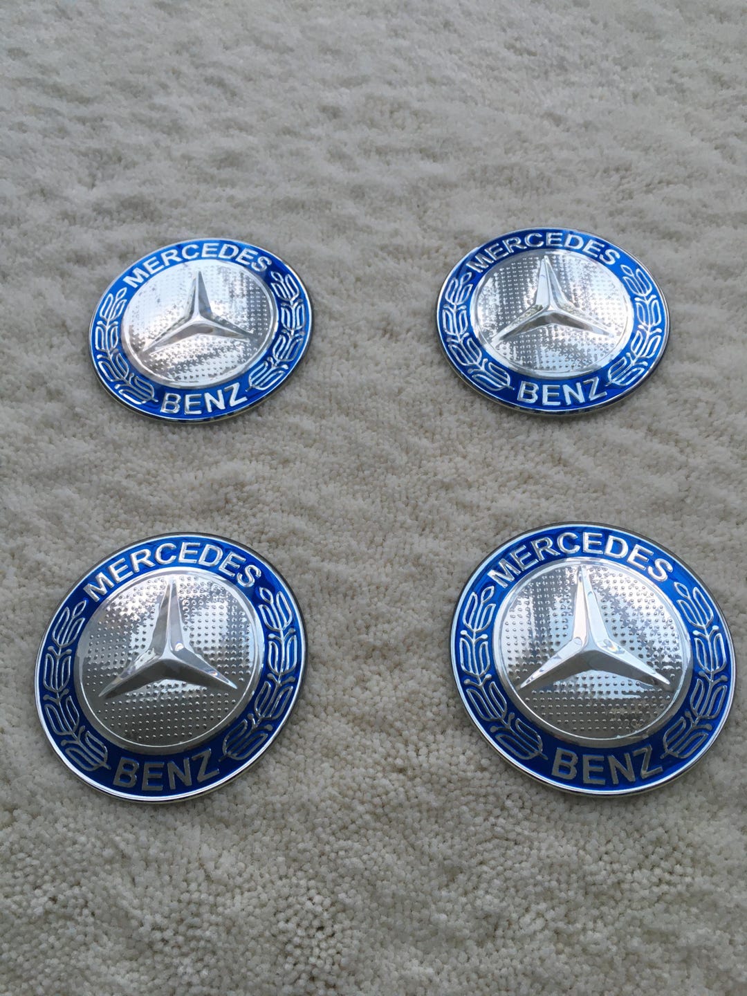 Set of 4 Blue/silver 65mm (2.56 Inch) Wheel Center Hub Cap Stickers for ...