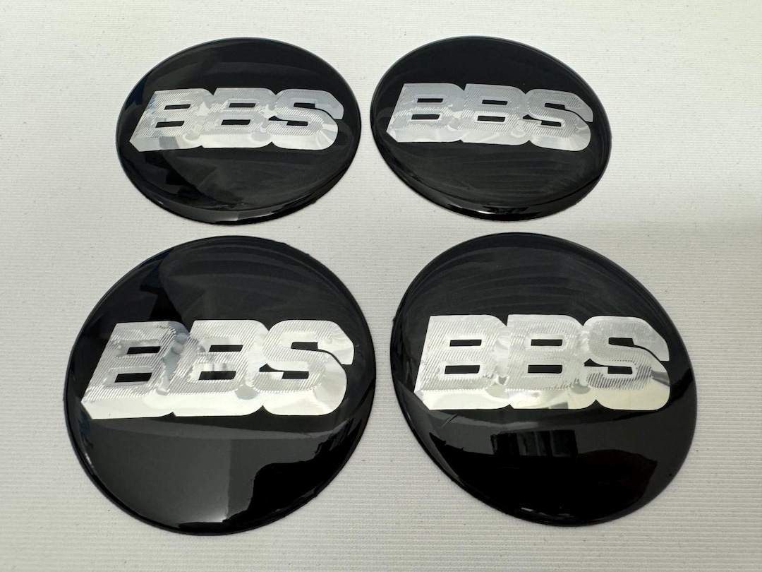 4pcs (set) BBS Stickers for Wheel Center Hub Caps Black/silver Multiple ...