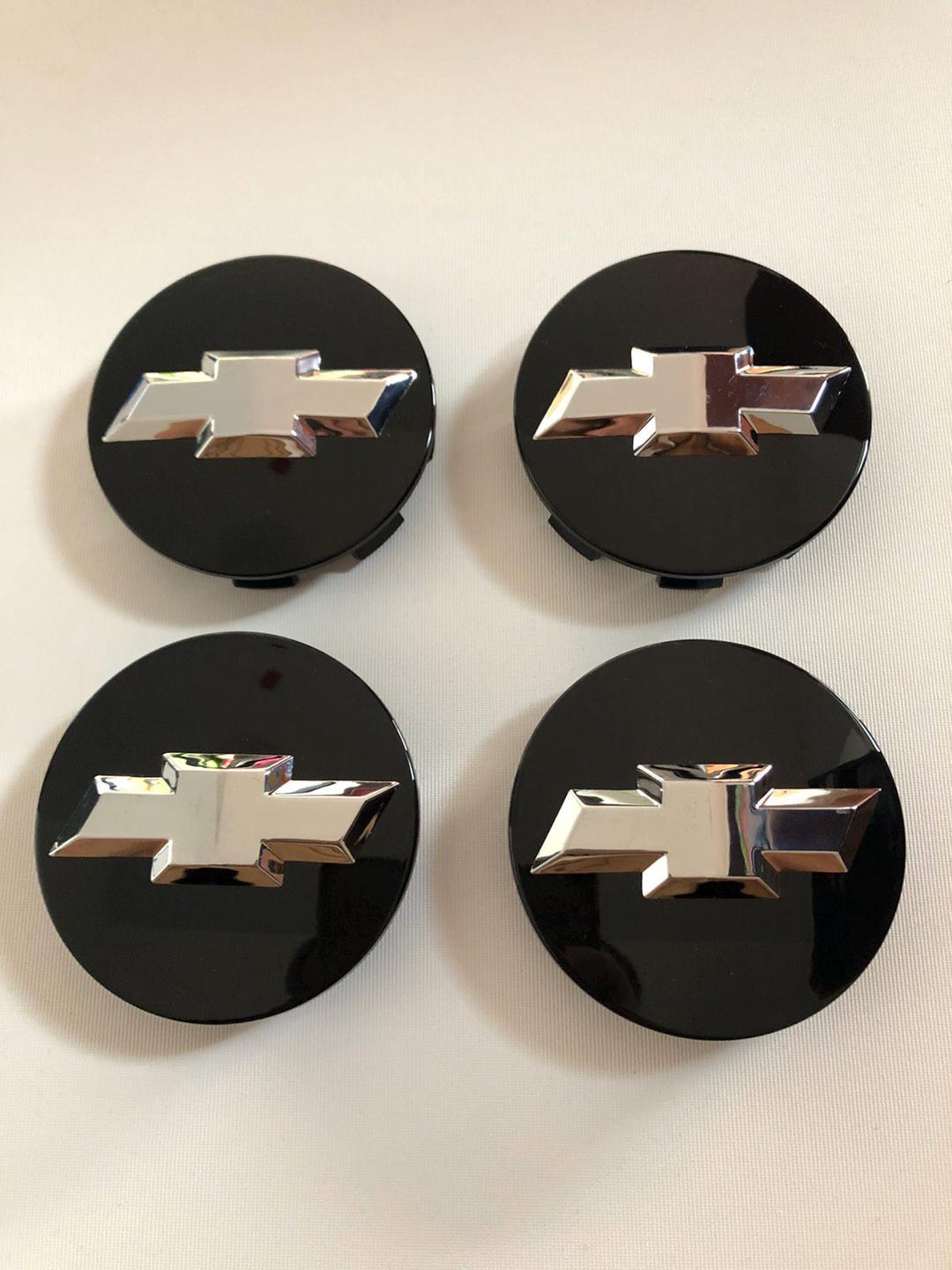 4pcs 83mm (3.27in) Wheel Center Caps for Chevrolet Black/silver Glossy ...