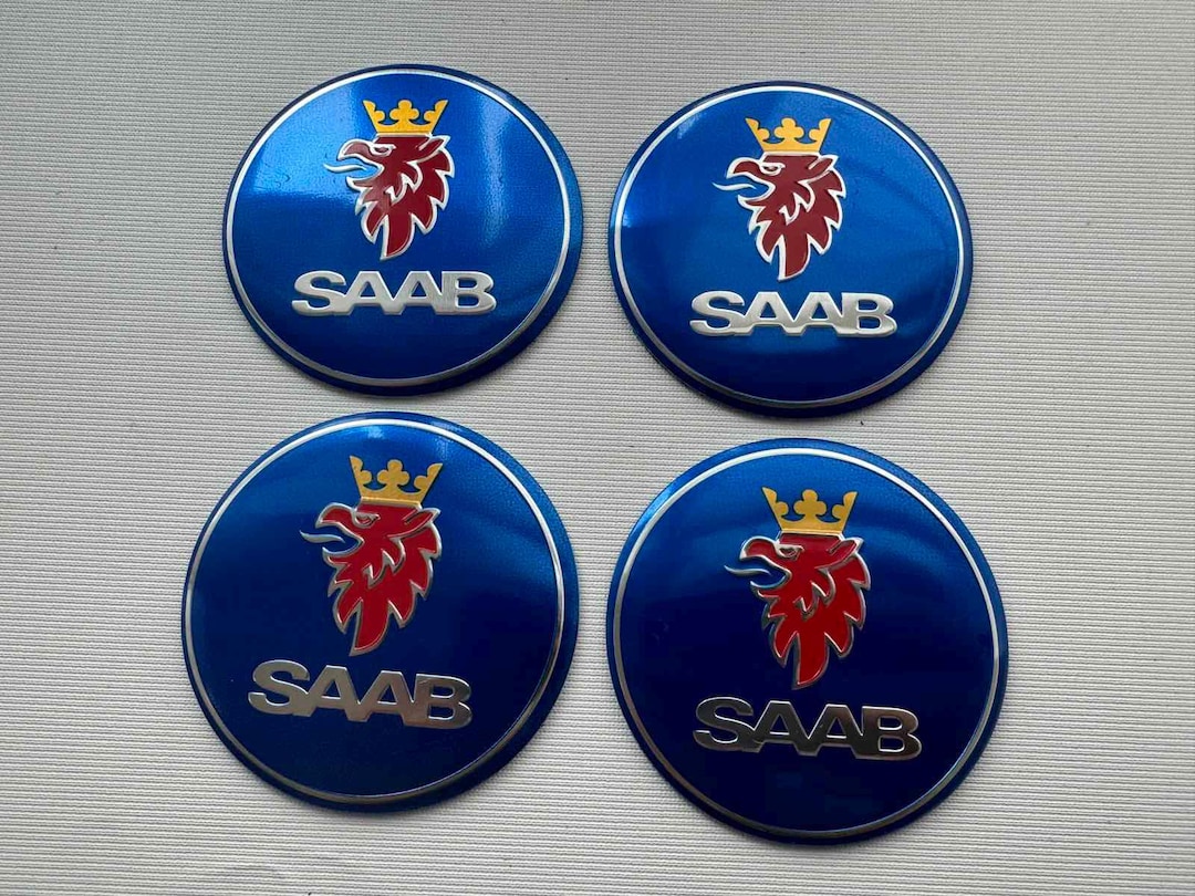 4pcs (set) Stickers for Wheel Center Hub Caps SAAB 56mm - 2.20 Inch ...