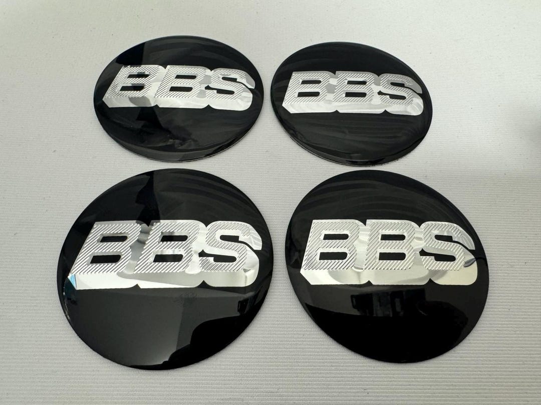 4pcs (set) BBS Stickers for Wheel Center Hub Caps Black/silver Multiple ...