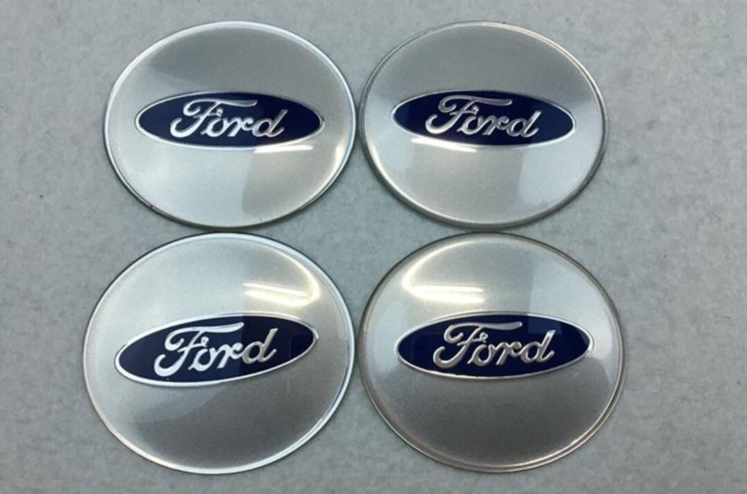 Set of 4 Silver 65mm (2.56 Inch) Wheel Center Hub Cap Stickers for Ford ...