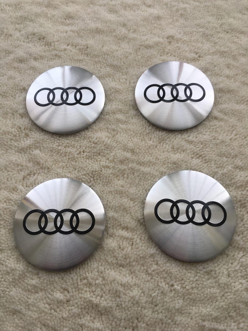4pcs set Stickers for Wheel Center Hub Caps Audi 75mm 2.95 Inch Silver ...