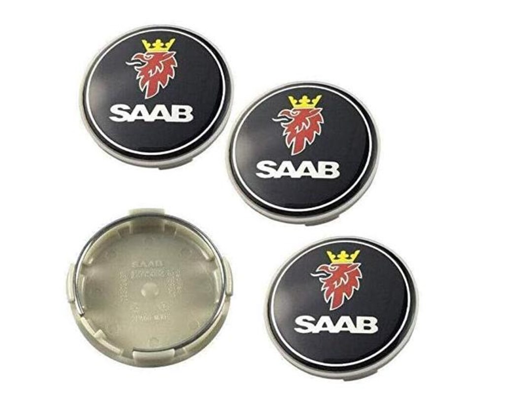 4pcs (set) Wheel Center Hub Caps for SAAB 63mm - 2.48 Inch Black Glossy ...