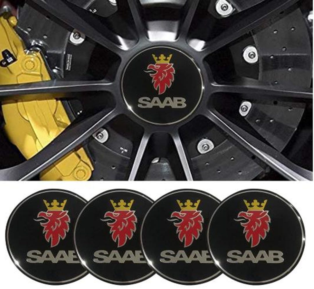 4pcs (set) Stickers for Wheel Center Hub Caps SAAB 56mm - 2.20 Inch ...