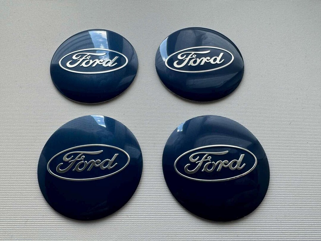 Set of 4 Blue 56mm (2.20 Inch) Wheel Center Hub Cap Stickers for Ford ...