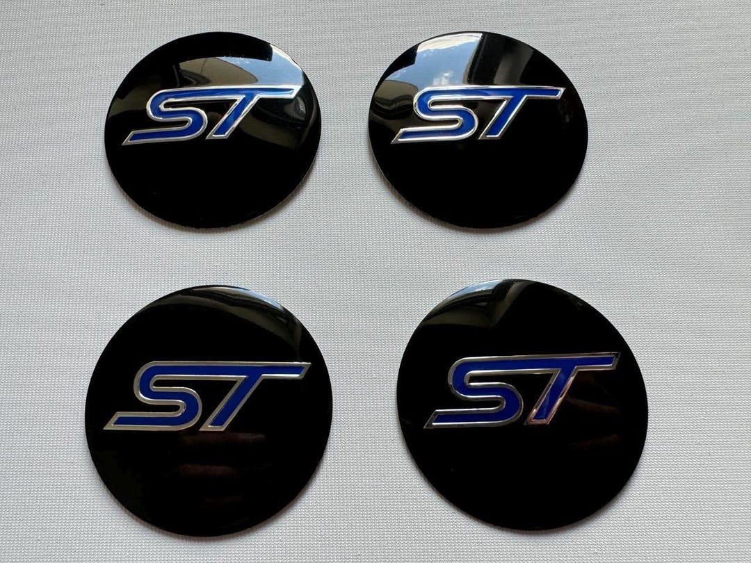 Set of 4 Black 56mm 2.20 Inch Wheel Center Hub Cap Stickers for Ford ST ...