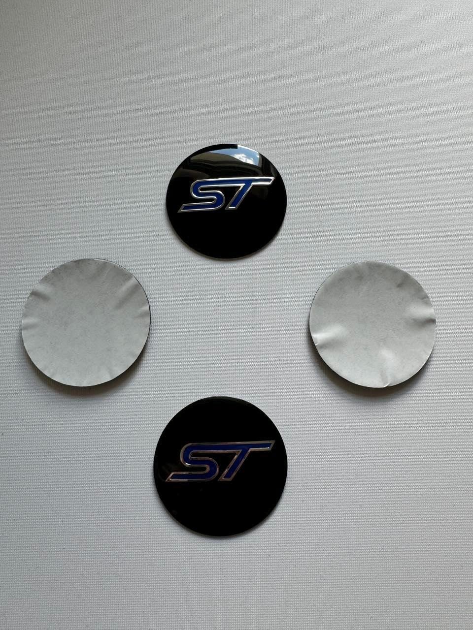 Set of 4 Black 56mm 2.20 Inch Wheel Center Hub Cap Stickers for Ford ST ...