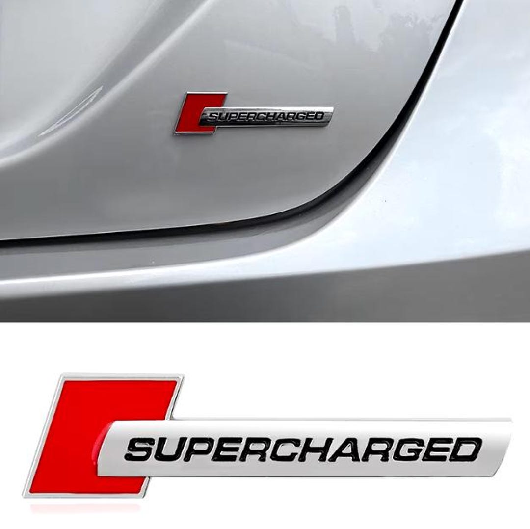 1pcs Supercharged Rear Boot, Fender Wing Metal Sticker 106mm-4.17 Inch ...
