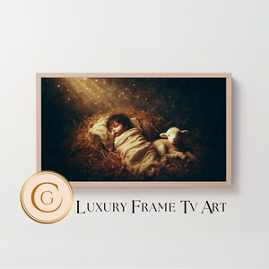 Frame TV Art, Baby Jesus, Nativity Scene, Spiritual Christmas Decor ...