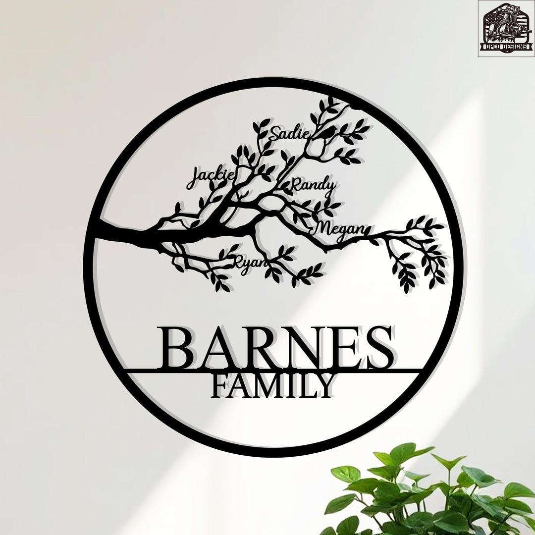 Family Tree Metal Sign,personalized Family Tree of Life Sign,custom ...