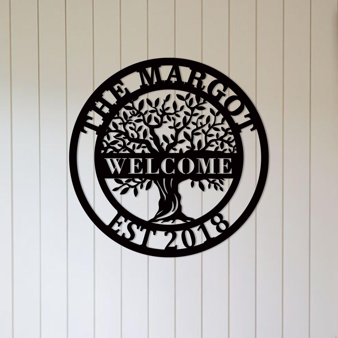 Custom Welcome Family Tree of Life Name Sign,personalized Metal Wall ...