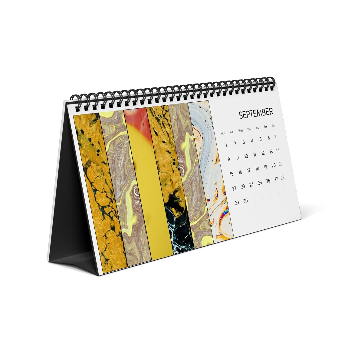 Artistic Desk Calendar 2025 Grid With Unique Collage Art for Each Month ...