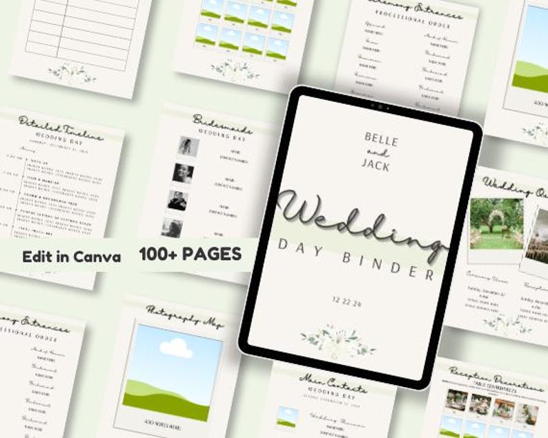 Editable Wedding Binder - Etsy